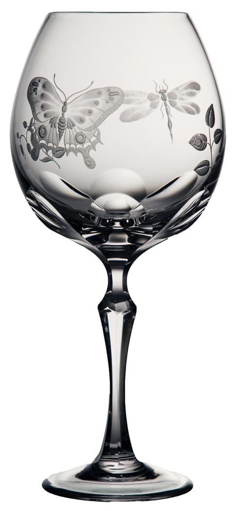 Varga Art Crystal Springtime Clear Burgundy Glass - The Pink Daisy