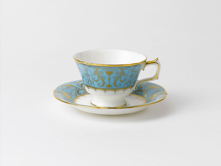 Royal Crown Derby Harlequin Duck Egg Tea Cup - The Pink Daisy