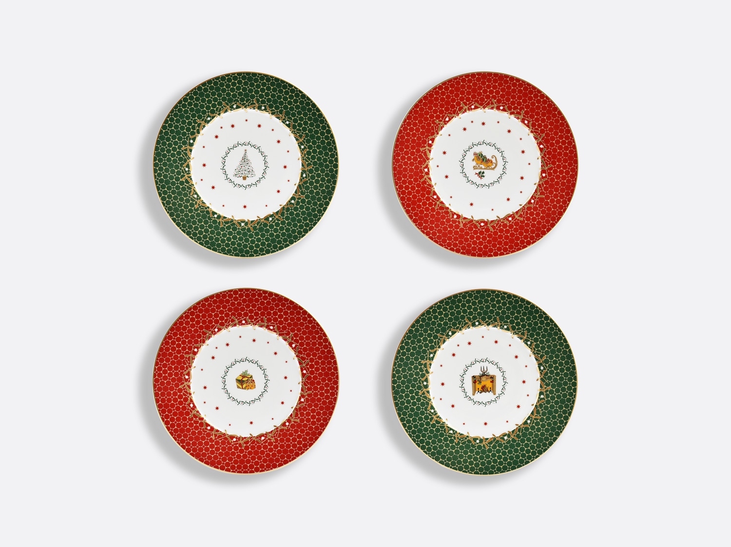 Bernardaud Noel Gift box set of assorted dessert plates 8.5'' - The ...