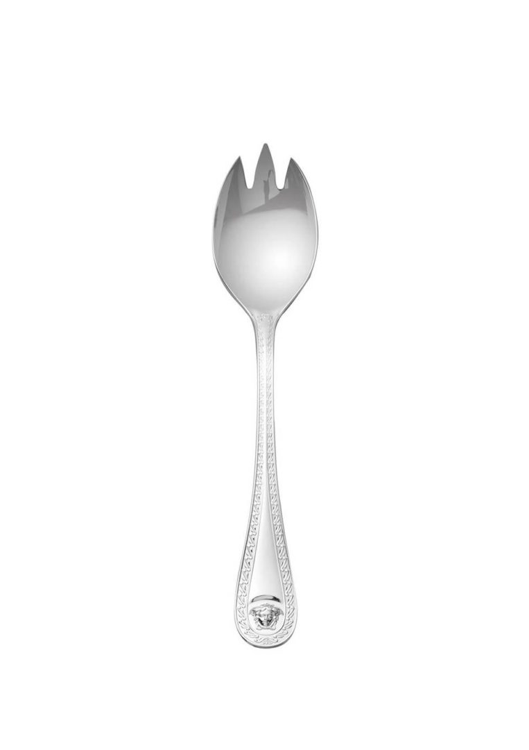 Versace Medusa Flatware Serving Fork, Silver Plated 8"L - The Pink Daisy