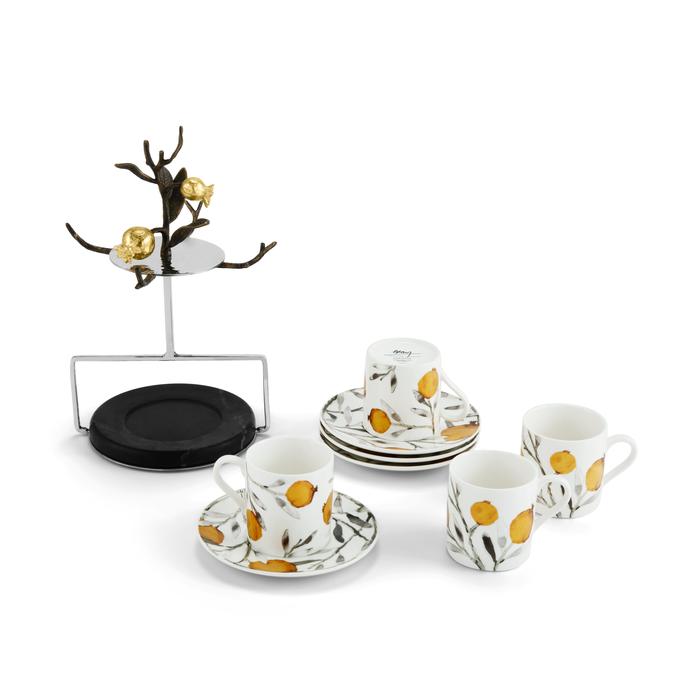 Michael Aram Pomegranate Demitasse Stand & Cup Set - The Pink Daisy