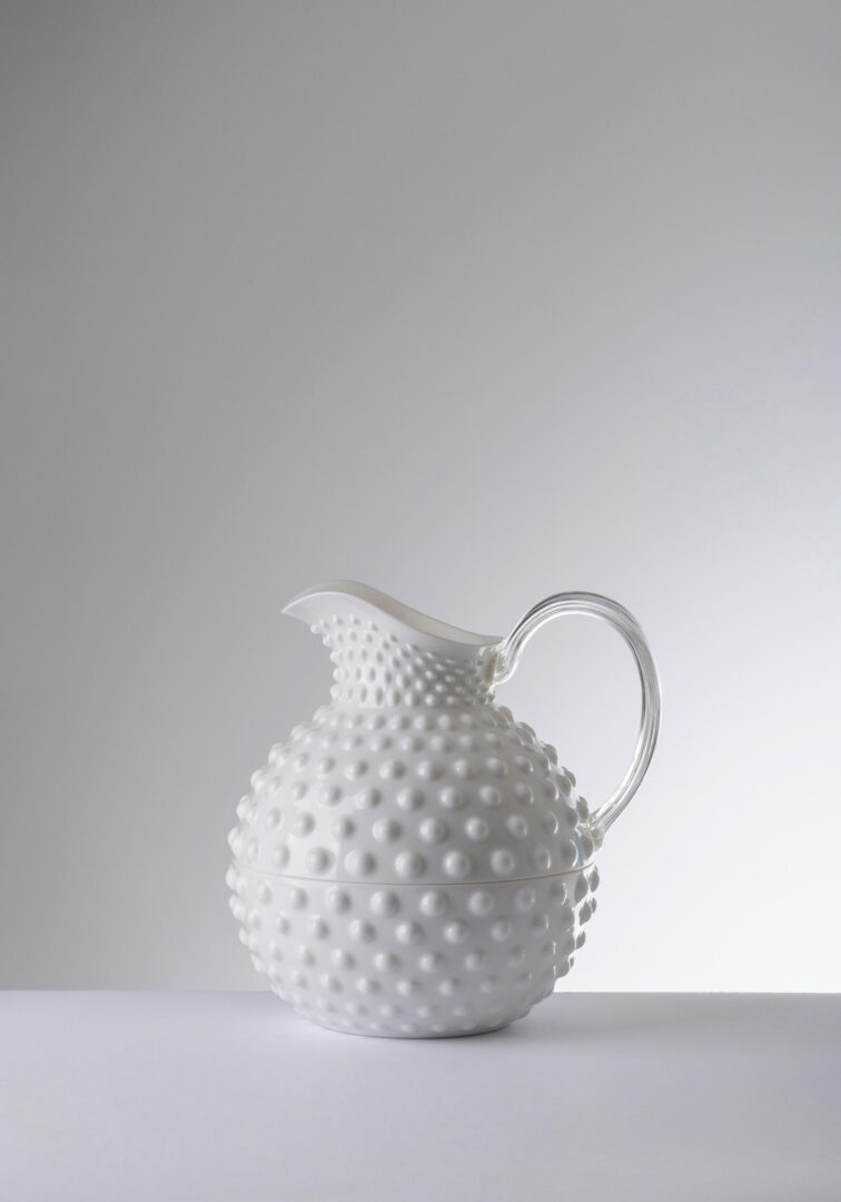 Mario Luca Giusti Gene Krupa White Pitcher 51 oz - The Pink Daisy