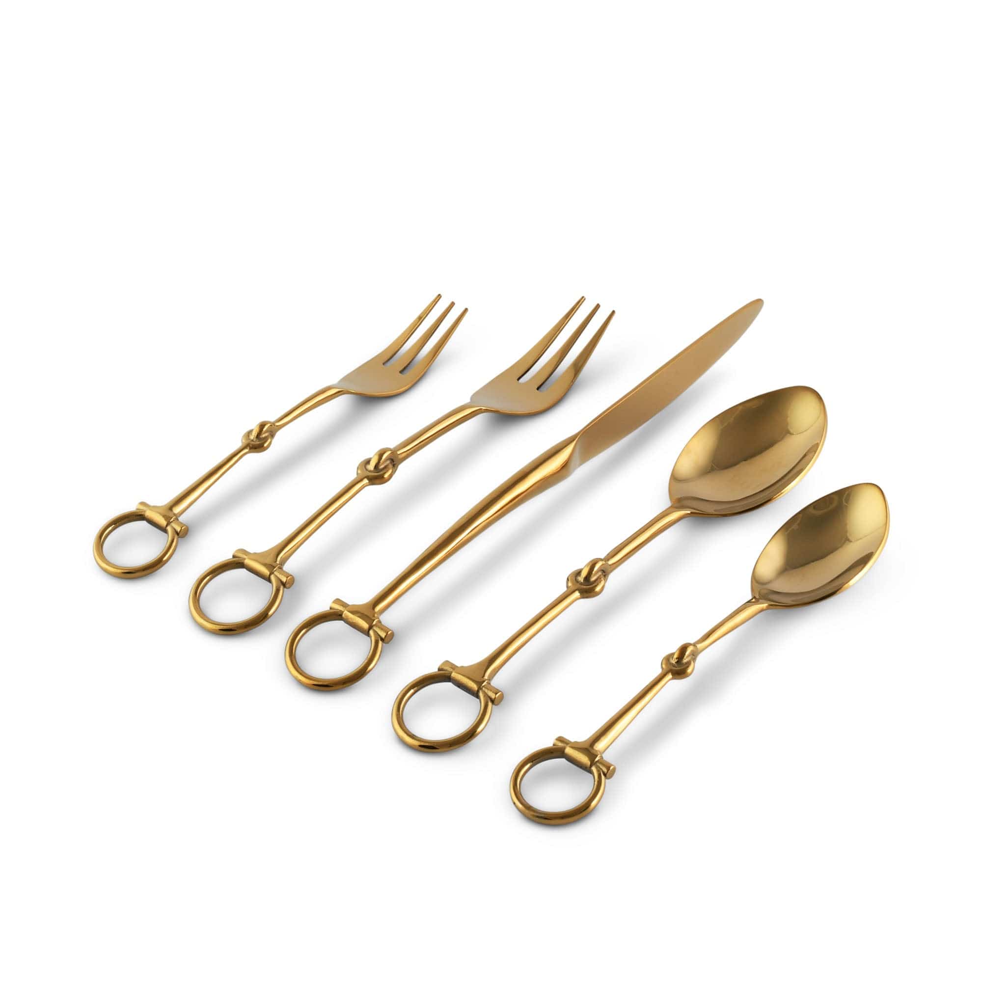 Vagabond House Bit Shiny Gold Five Piece Place Setting - The Pink Daisy